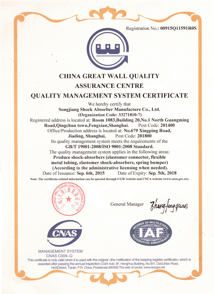 ISO 9001 Quality Management System Certification_Shanghai Songjiang ...